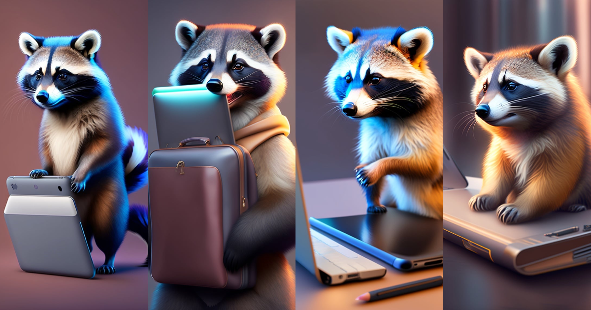 Lexica - A raccoon, representing the technological prowess of graphic ...