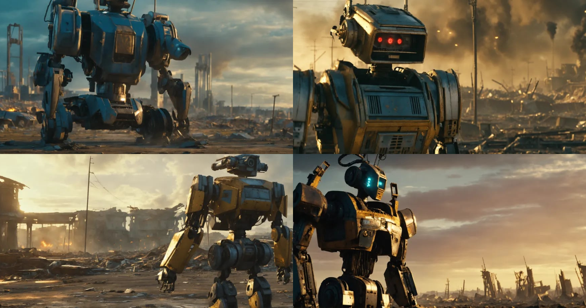 Lexica - Final Scene of a Robot Emperor from a mechanized post-disaster ...