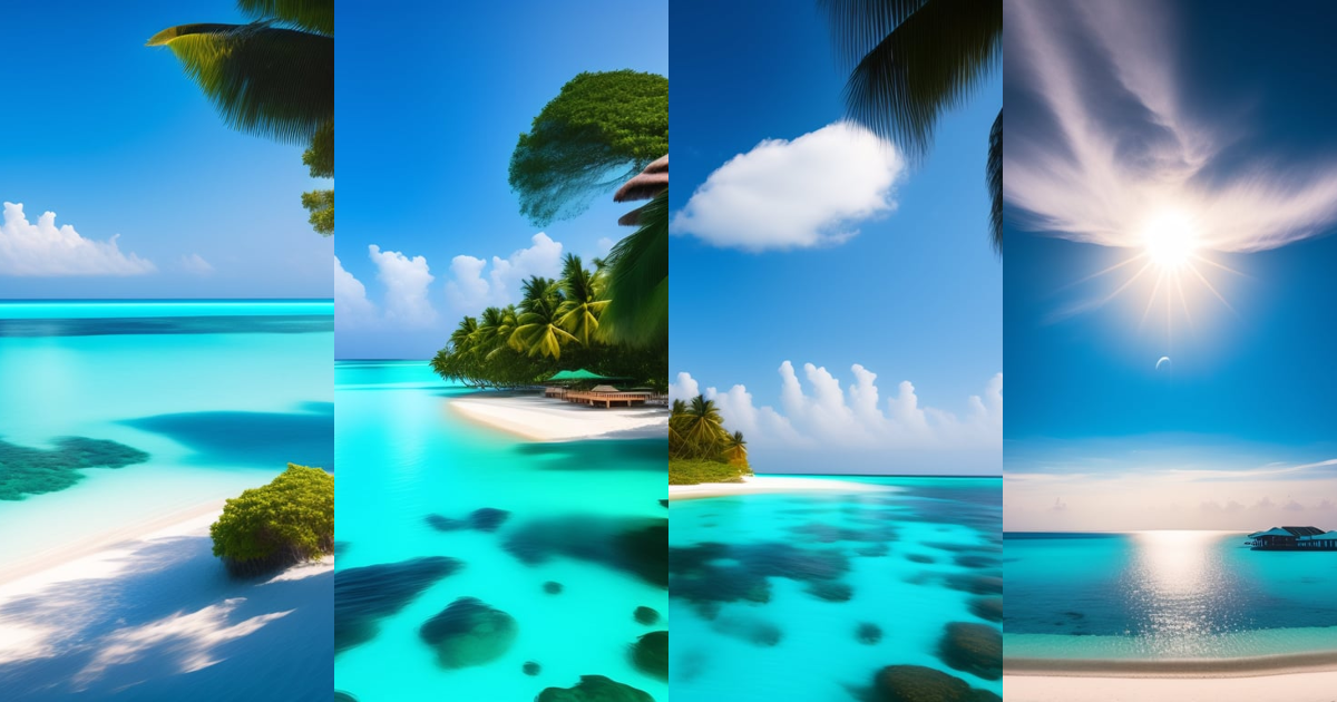 Lexica - Sea sun blue sky maldives realistic