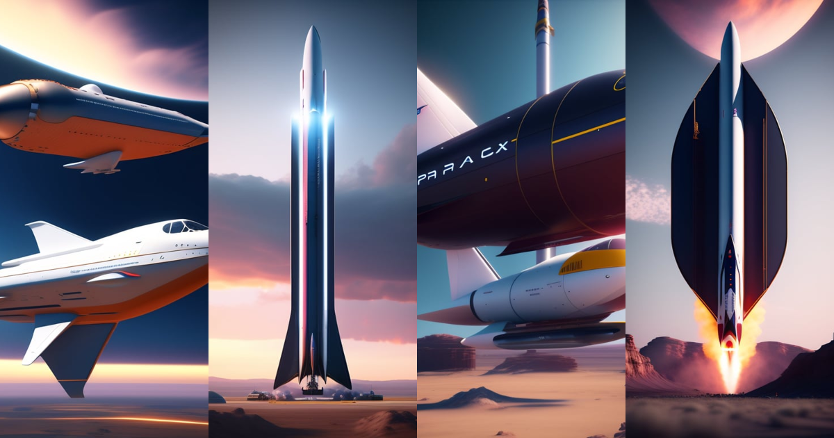 Lexica - Photograph of Spacex starship on top of heavy Falcon rocket ...