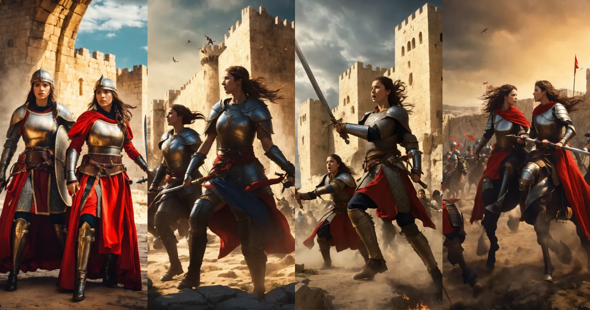 Lexica - An epic fantasy scene featuring a beautiful gorgeous female ...