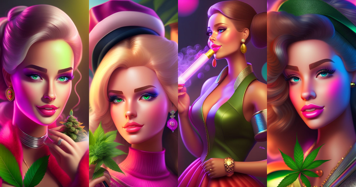 Lexica - Barbie, marijuana, smoking, 8k,