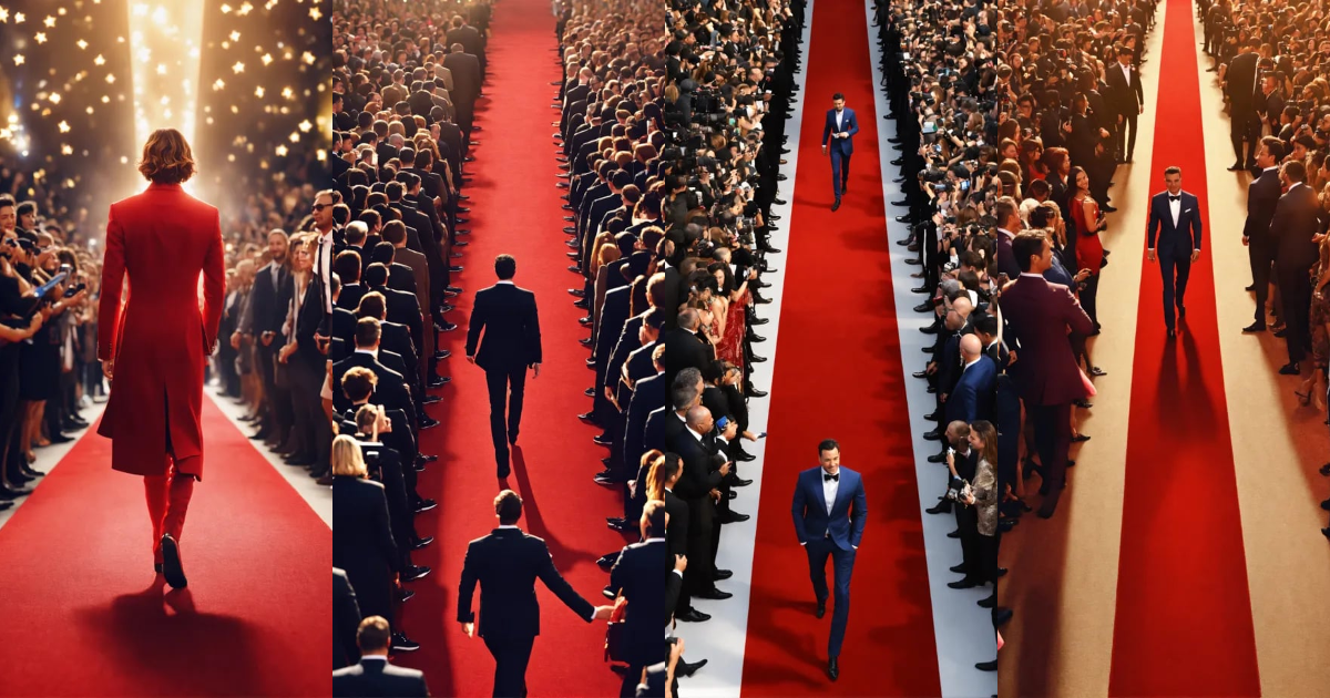 Lexica - Generate an image of a famous celebrity walking on a red ...