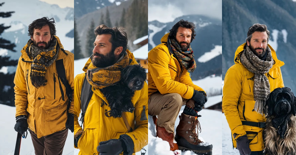 Lexica - Winter landscape, austrian alps, ski chalets, tall handsome ...