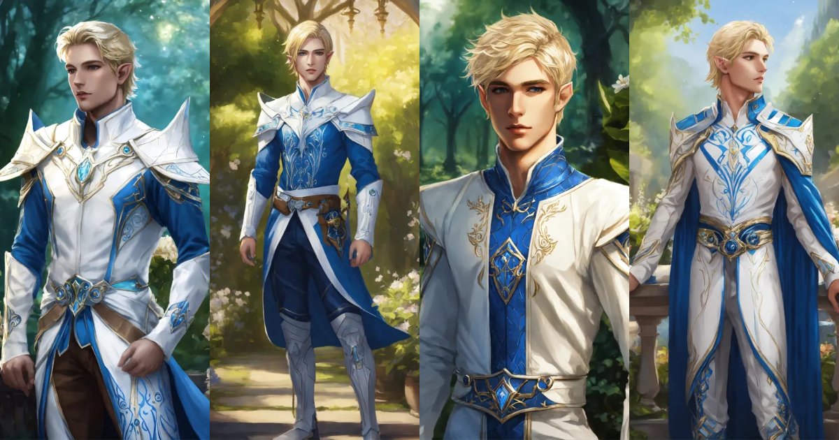 Lexica - Drawing of an elf, royalty, sci fi, cybernetic, white and blue ...