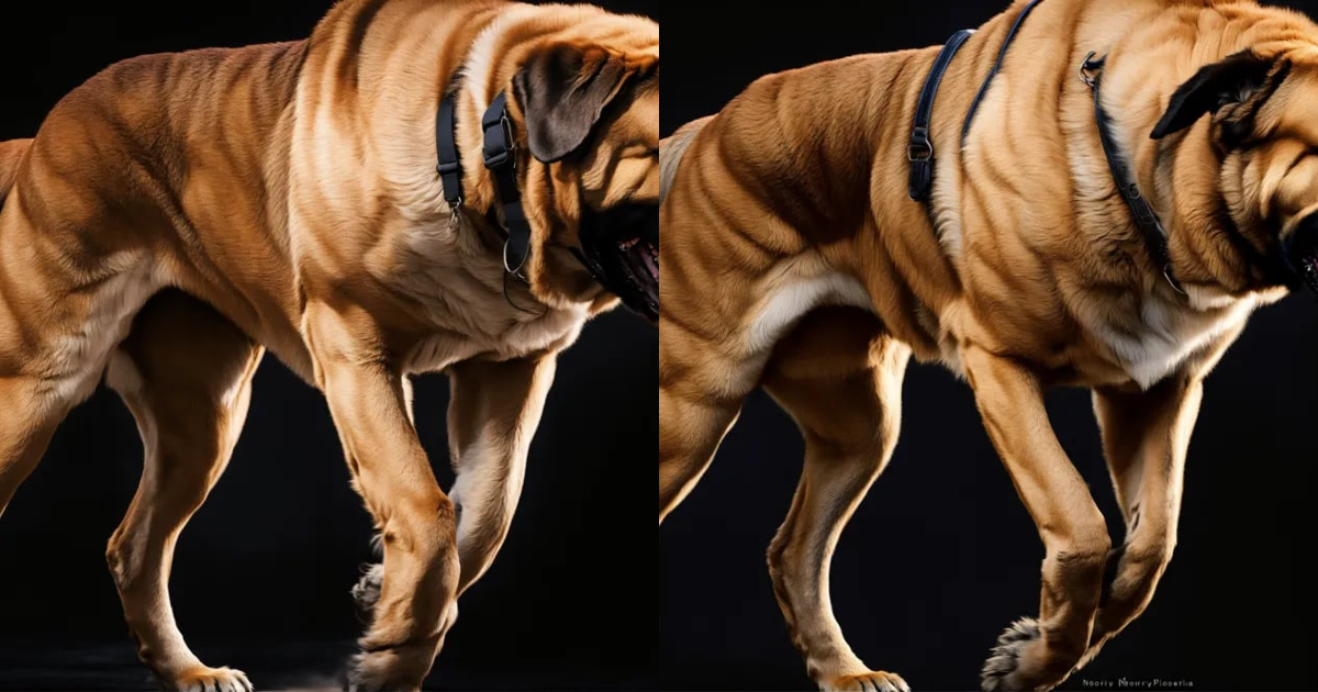 Lexica - Angry Assyrian mastiff lunging forward, photorealistic, natural