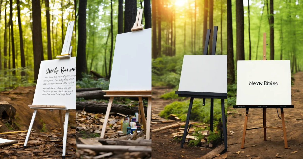 Lexica - Presentation of a simple white canvas, black frame, "New" text ...