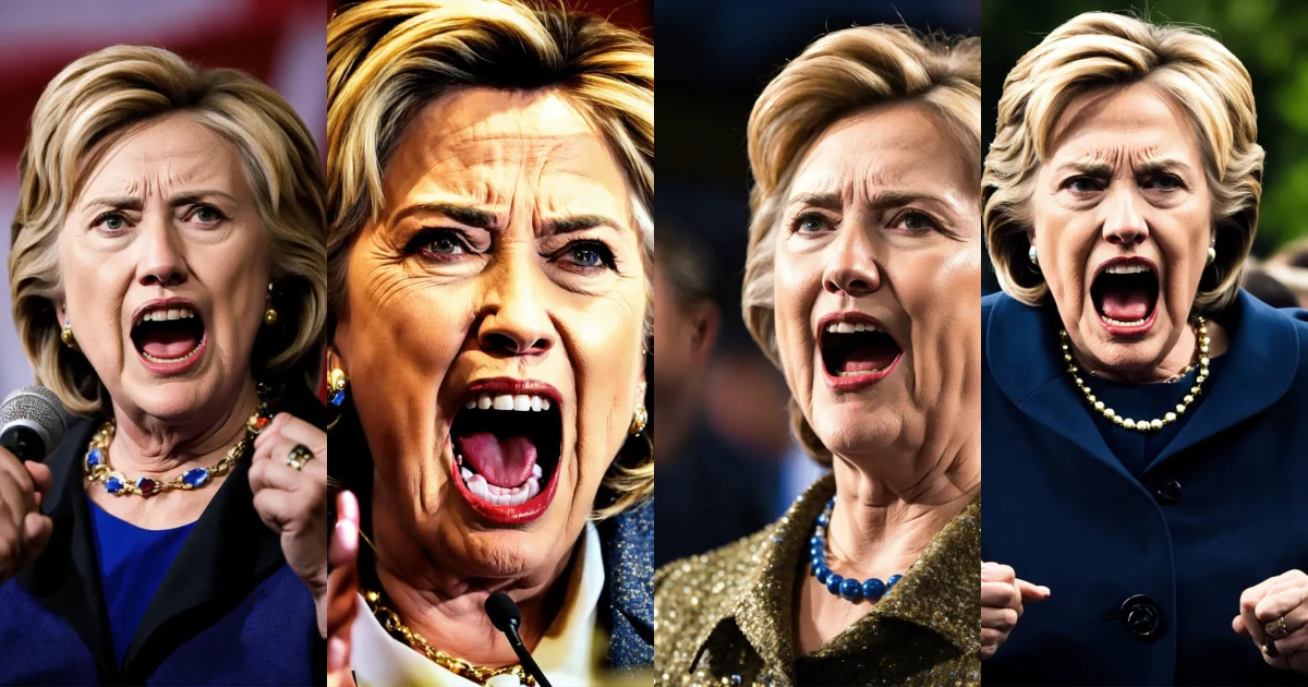 Lexica - Hillary clinton mad angry yelling