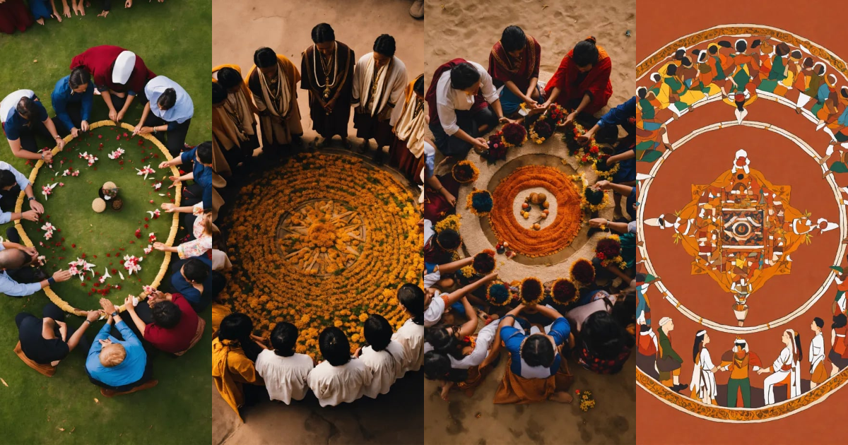 Lexica - Group of people in a circle performing ritual