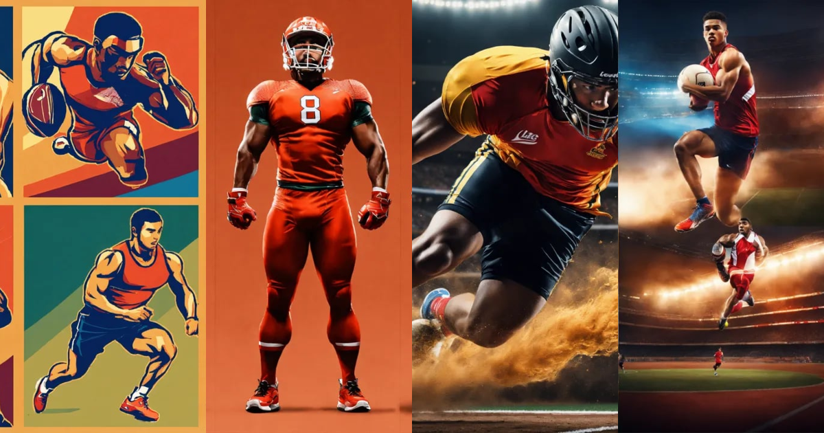 Lexica - Create an image of a versatile athlete excelling in various ...