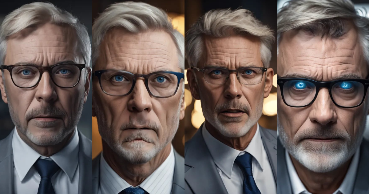 Lexica - A realistic photo of scary 55 years old man with deep blue ...