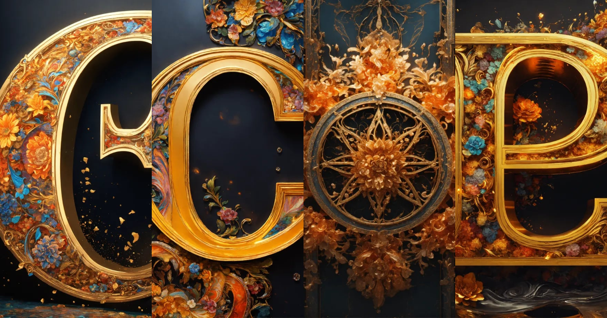 Lexica - An intricate structure of the capital letter C, Hyperdetailed ...