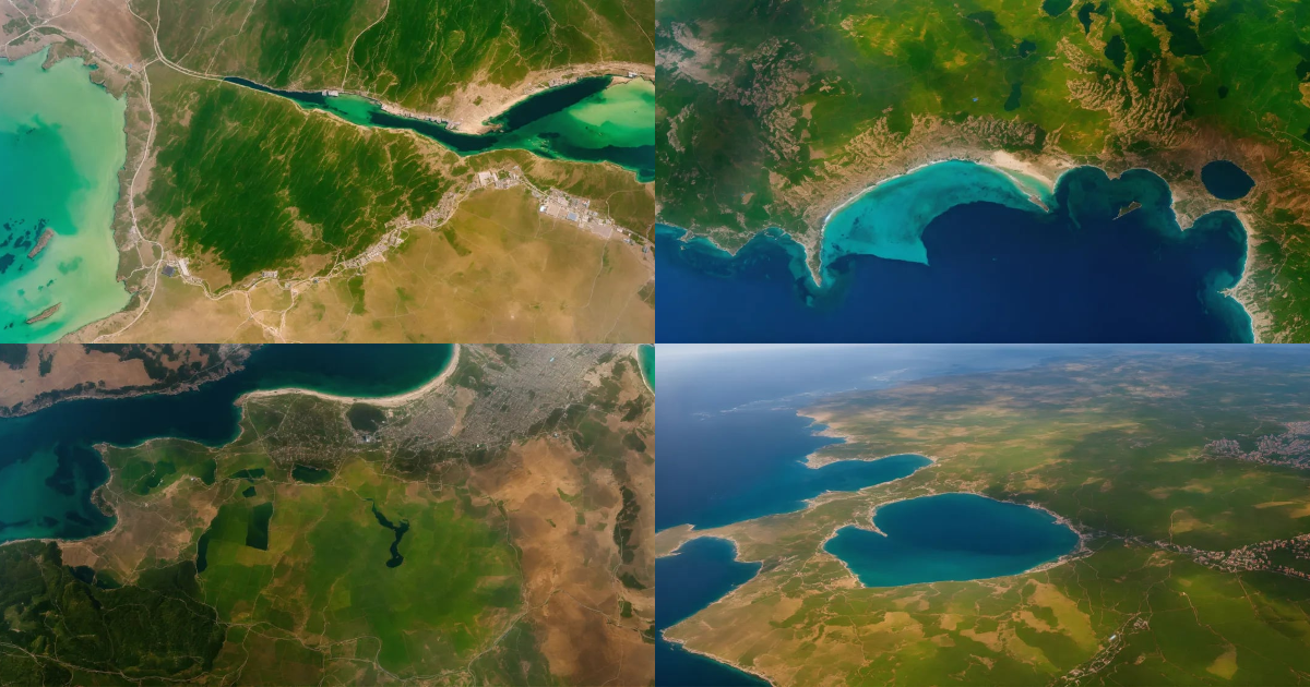 Lexica - Landscapes of Crimean Peninsula, Ukraine, satellite image, 8k