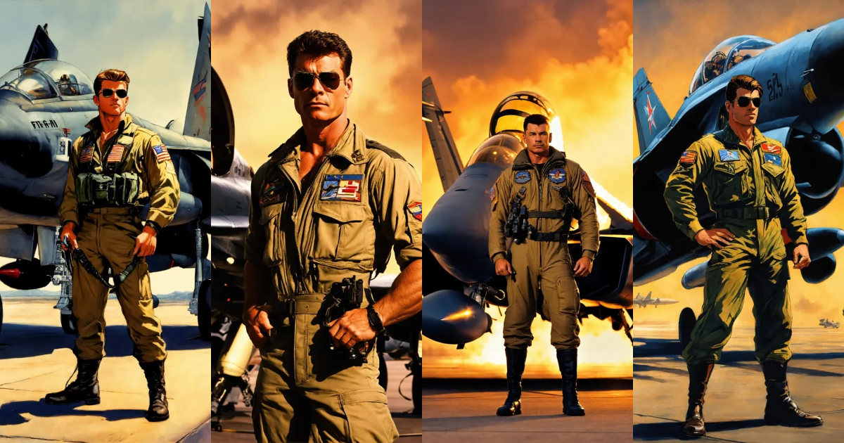 Lexica - Frank frazetta character, Top Gun fighter pilot, musclebound ...