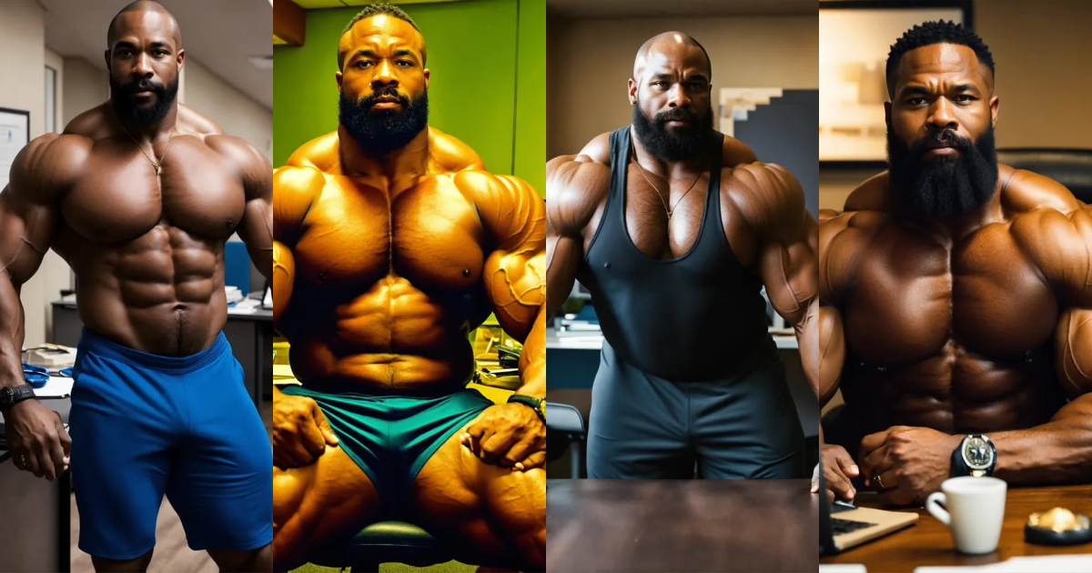Lexica - 40-year-old hairy black American god with big muscles, big ...