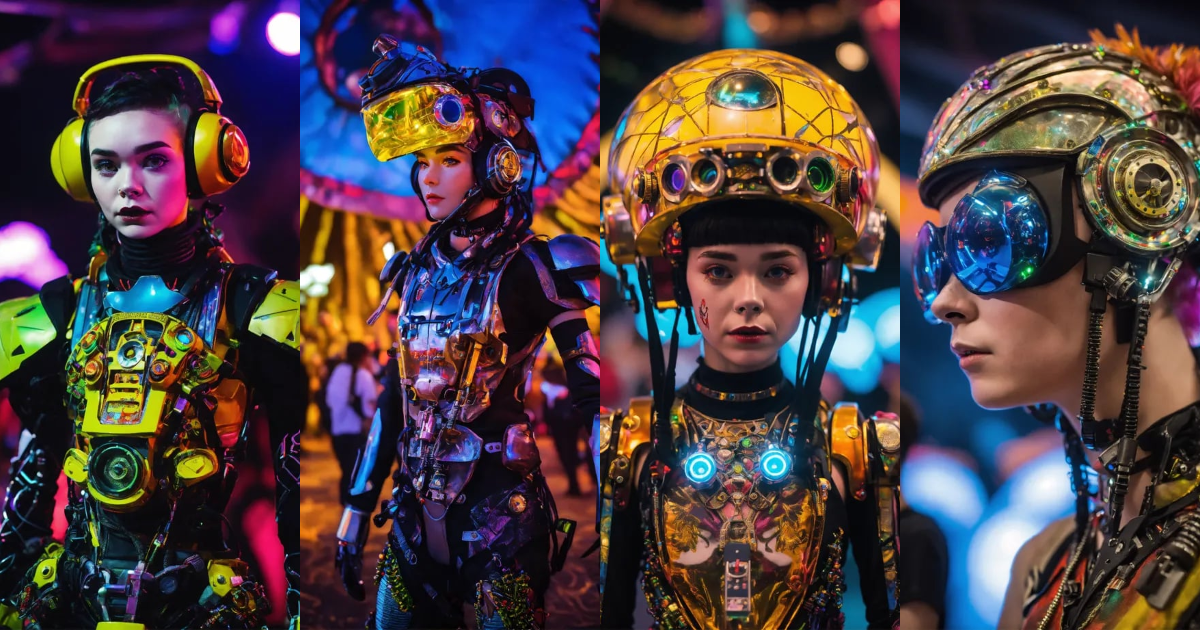 Lexica - Photorealistic 3D portrait Grimes Boy Alien Mech Angels in ...