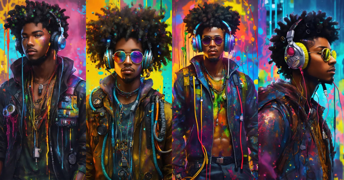 Lexica - Full body rendition of a Gothic-punk African American deep ...