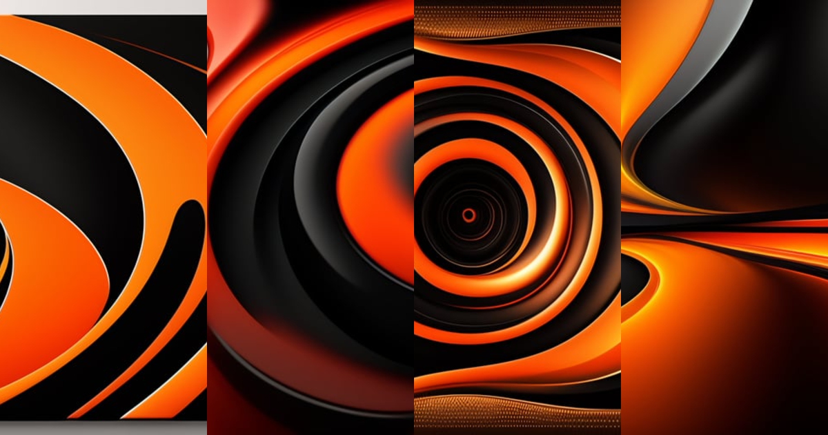 Lexica - 7D Abstract illusion black orange design