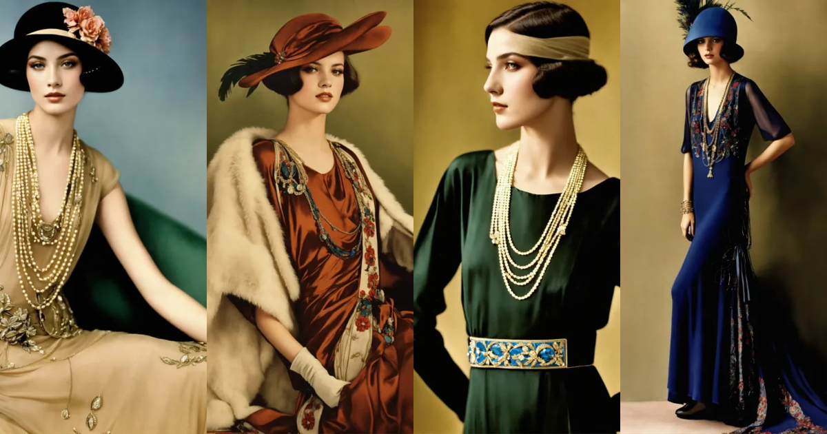 Lexica - Modelo,com vestido de época, 1920, na capa da revista vogue