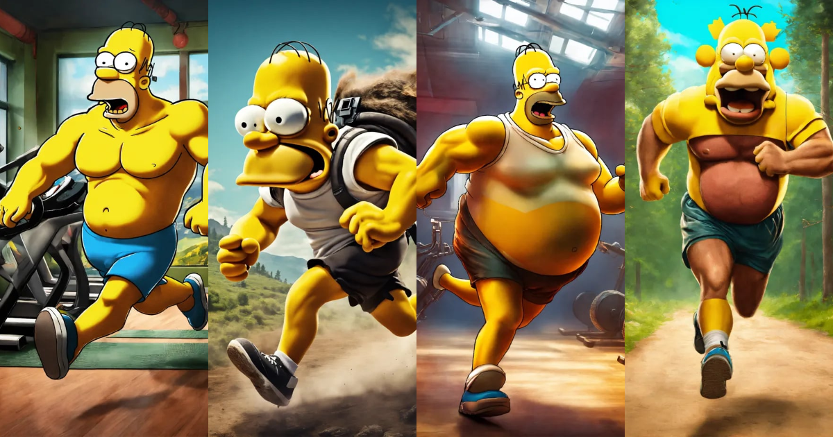 Lexica - Humoristic Homer Simpson body mixed with wild boar head ...