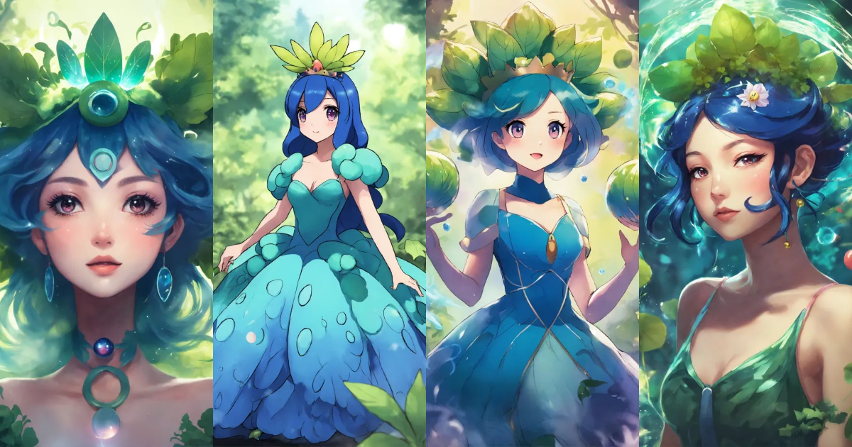 Lexica - The Oddish Pokemon, personified as a human princess with smoke ...