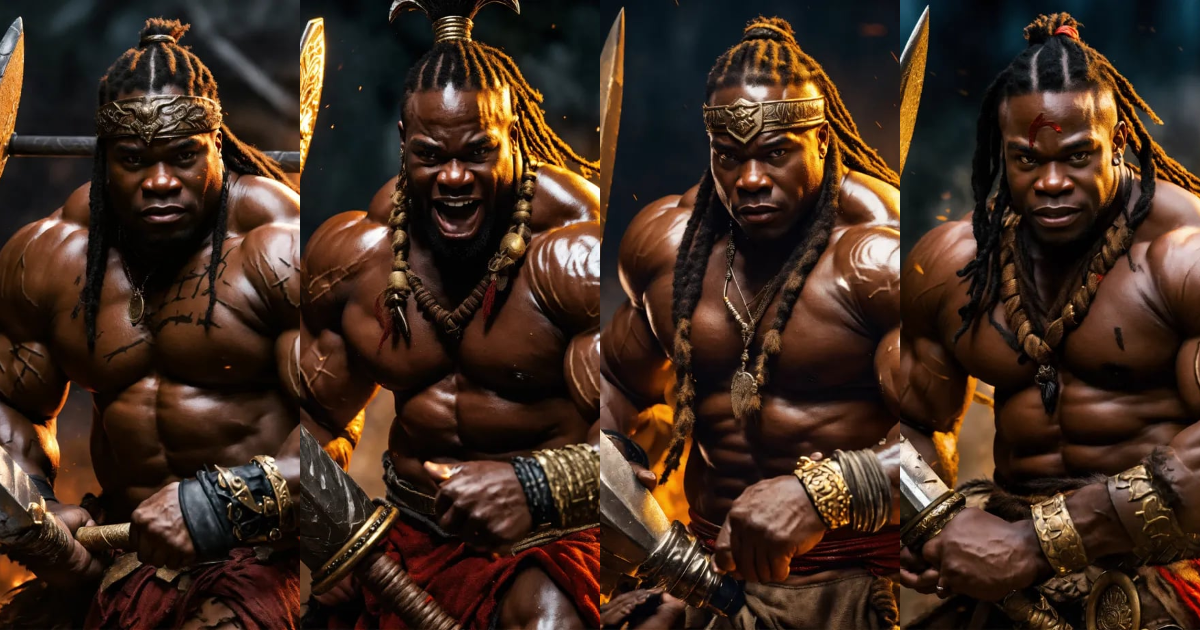 Lexica - Kai Greene as ancient American barbarian, warlike savage ...