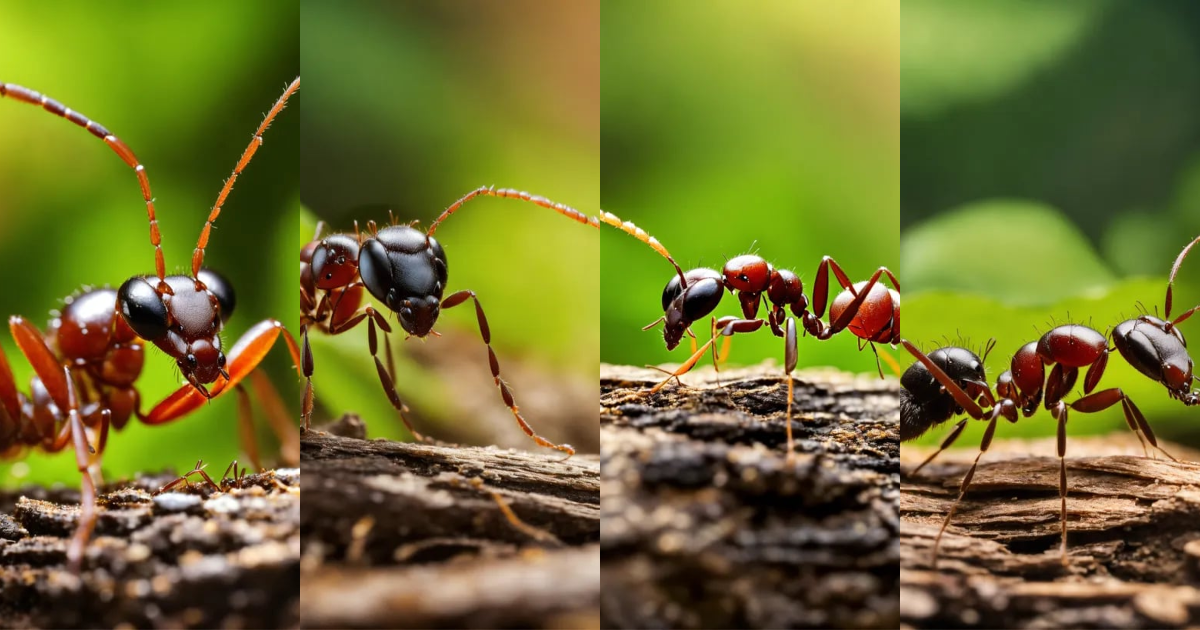 Lexica - Close up of an ant very near, at the forest, with high focus ...