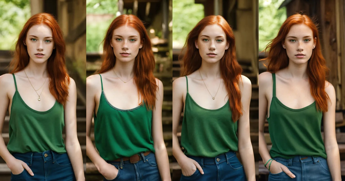Lexica - Realistic photo of a tall and skinny twenty-year-old redhead ...