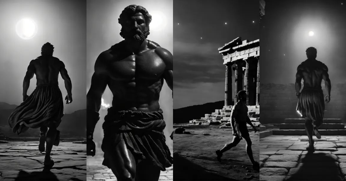 Lexica - "Please generate a Greek statue-like image of a strong man ...