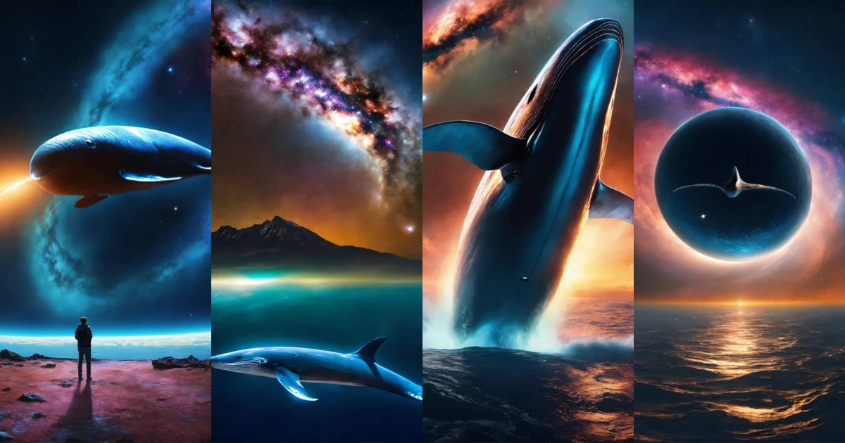 Lexica - A photograph capturing the mesmerizing beauty of a space whale ...