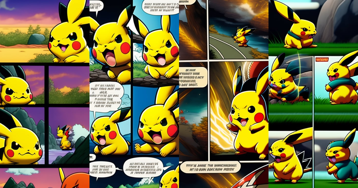 Lexica - The fourth panel could show Pikachu using its thunderbolt ...