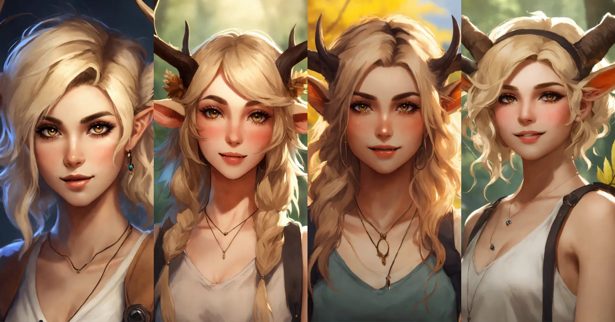 Lexica - Young adult female satyr with deer ears and black fairy eyes ...