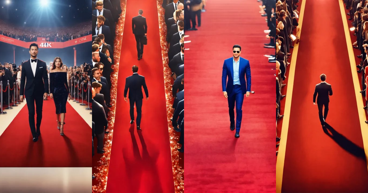 Lexica - Generate an image of a famous celebrity walking on a red ...