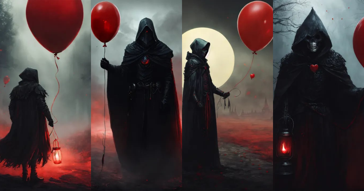 Lexica - Dark aesthetic, An ominous spectral being, holding a red ...