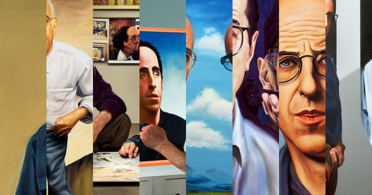 Lexica - Live Action Oil Painting of a Poster of Young Jerry Seinfeld ...