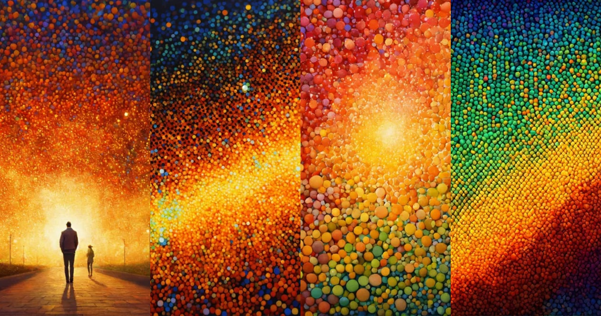 Lexica - Points of light creating a pointillism artwork image, visual ...