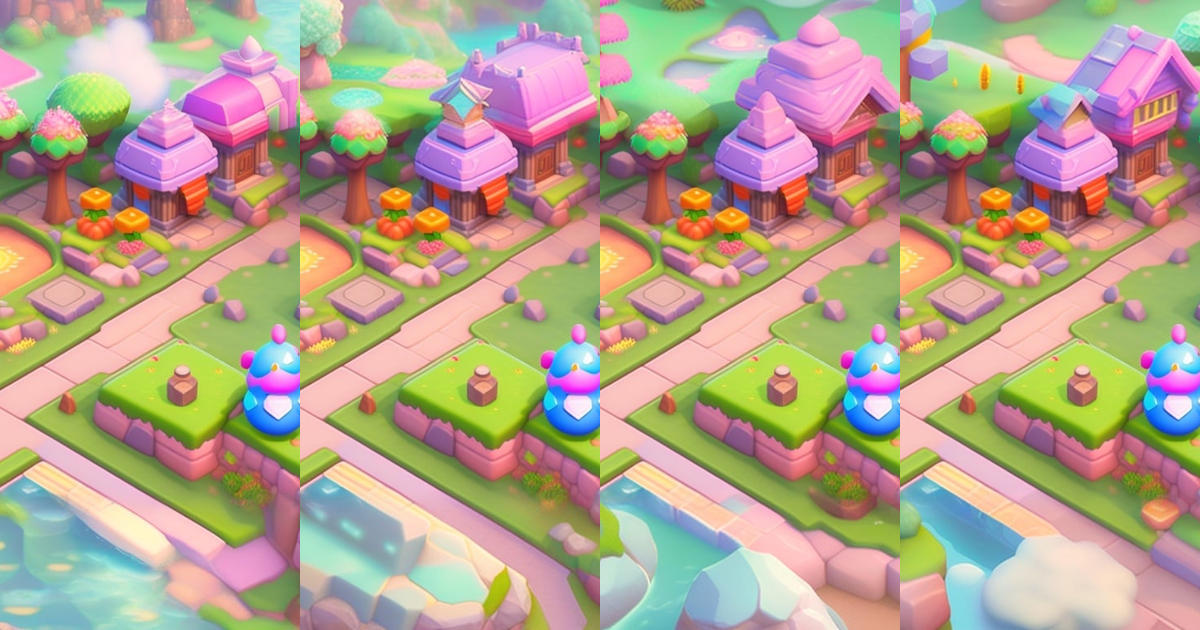 Lexica - 2D illustration, Kirby Star Allies, daylight, map, game areas ...