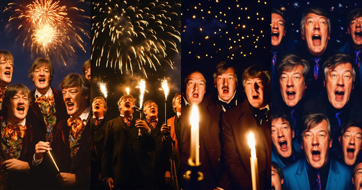 Lexica - Stephen fry and his 7 identical twin brothers singing, bonfire ...