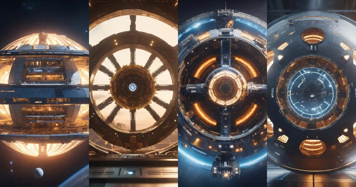 Lexica - A highly realistic photo of a futuristic space station with 10 ...