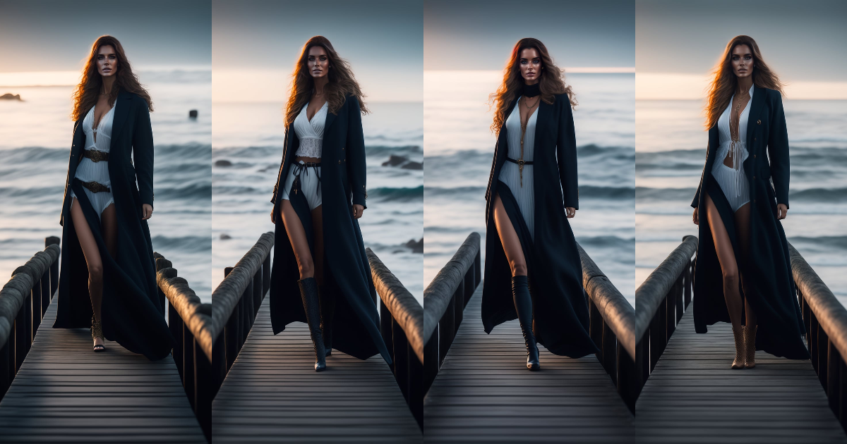 Lexica - Old jetty photo of beautiful tall hottest witch with long hair ...