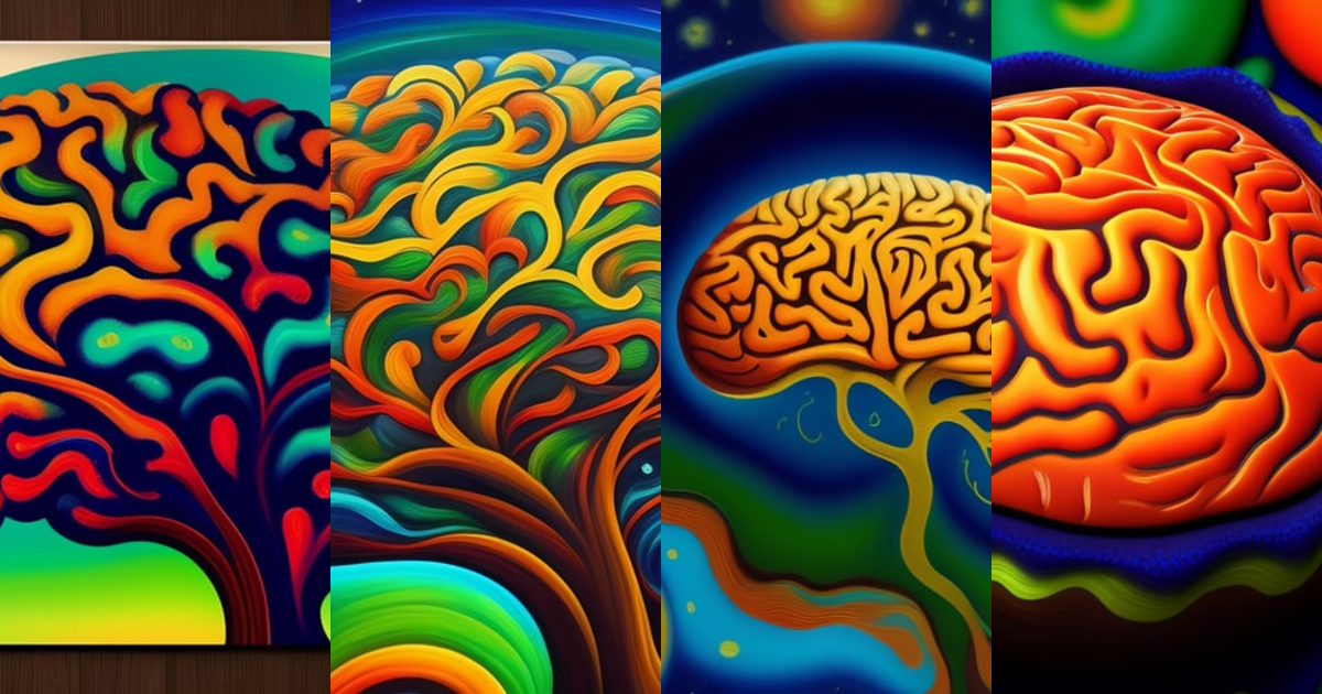 Lexica - Vann gogh style paint of a brain with tentacules