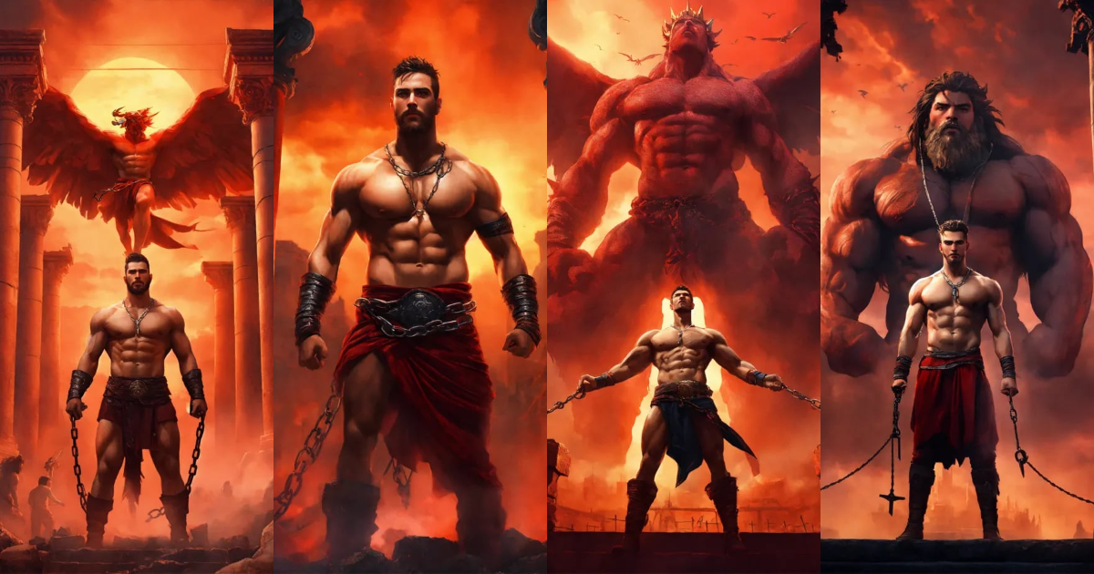 Lexica - Bound strong athletic huge handsome god prisoner, captive ...