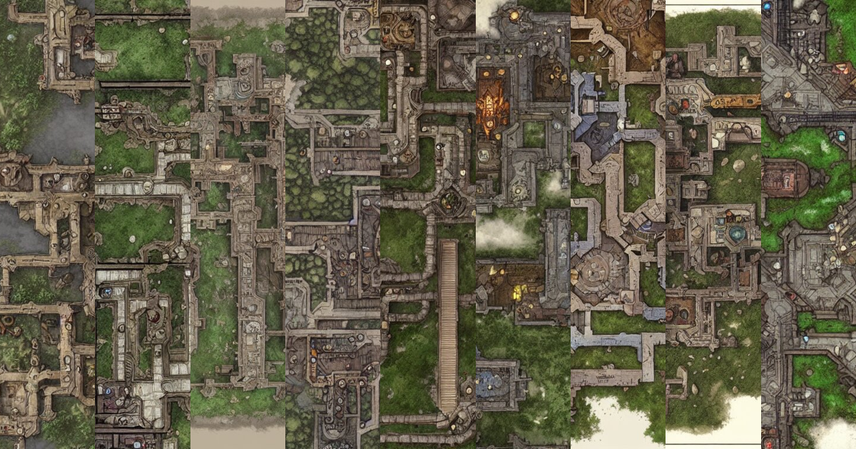 Lexica - Full - color fantasy floor plan map of a dungeon, d & d ...