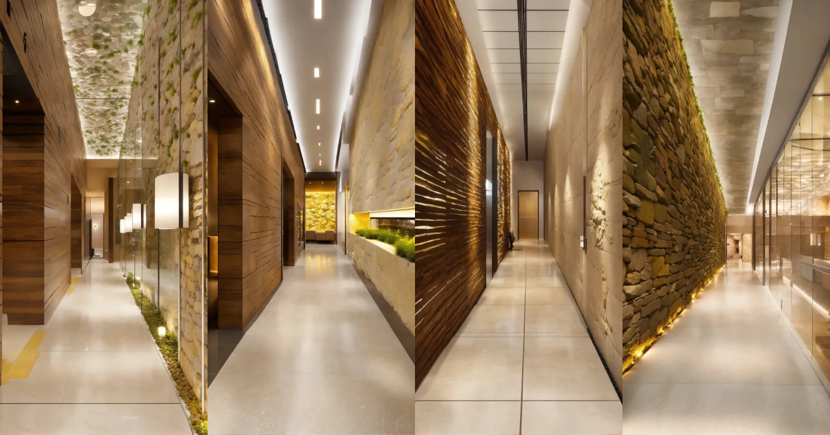 Lexica - Airport corridor, one side of the corridor full height glass ...