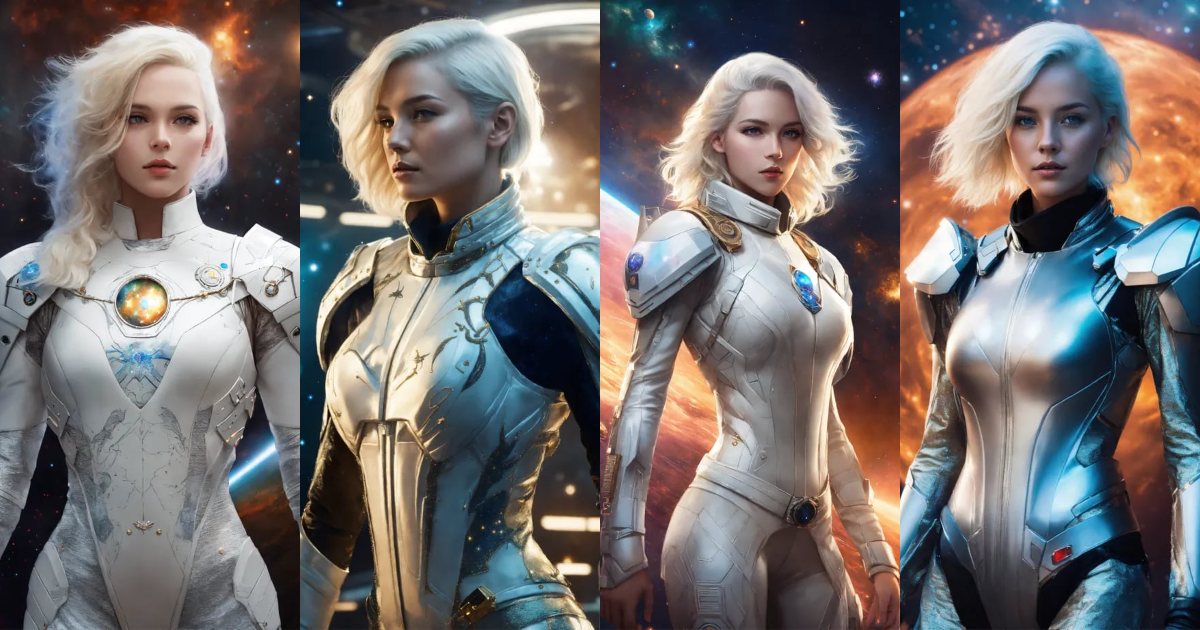 Lexica - Full body realistic photo of a cosmic entity, member of an interstellar squadron ...