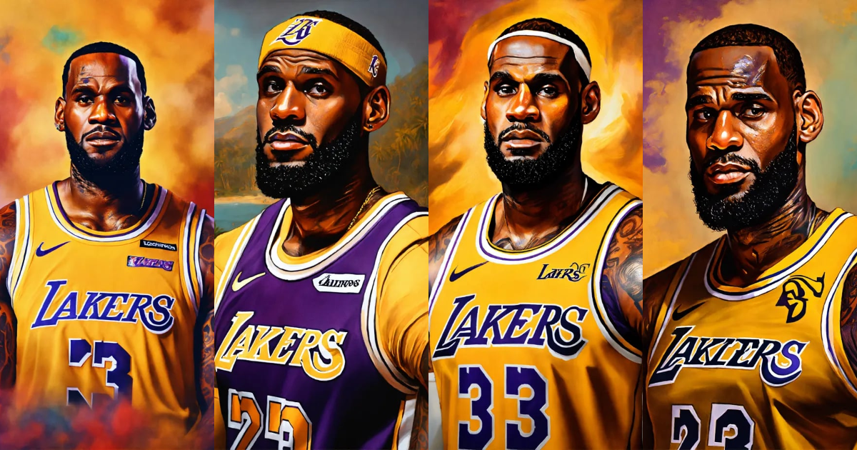 Lexica - Lebron James wearing a jersey, of Los Angeles lakers, brown ...