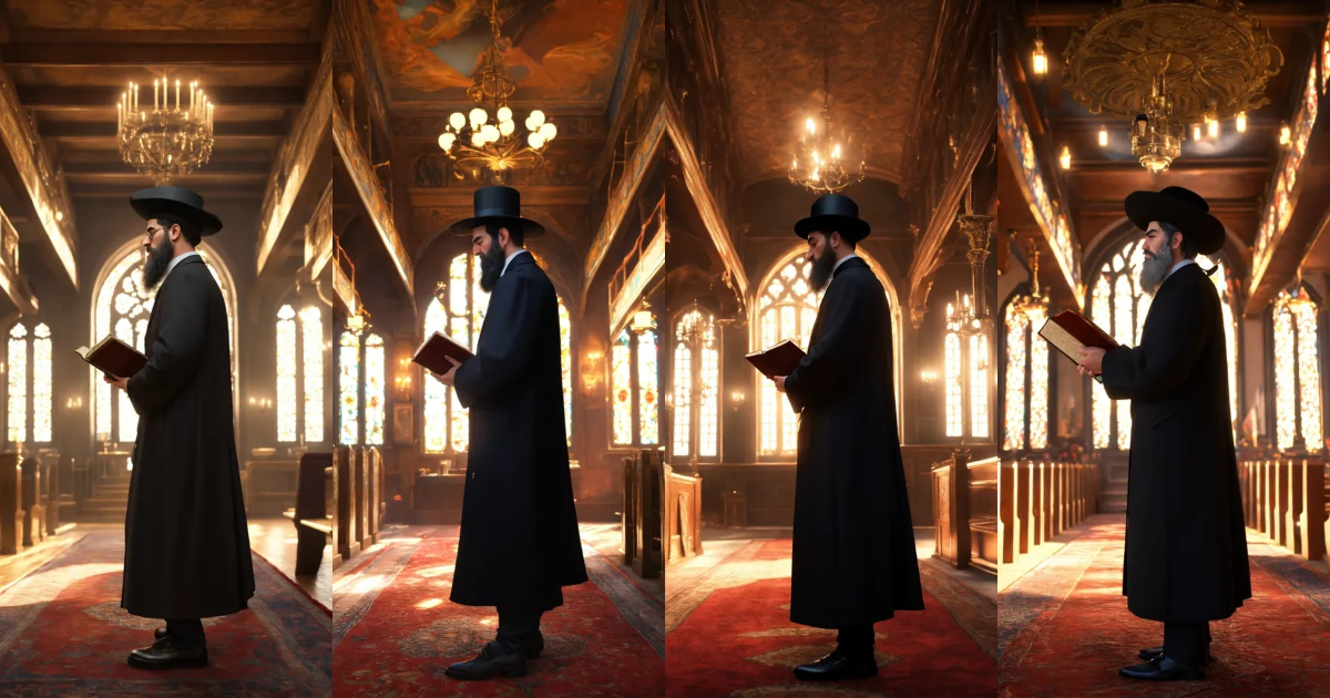 Lexica - A medieval Hasidic Jew from a medieval Jewish town praying ...