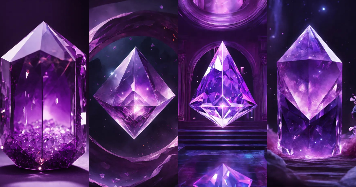 Lexica - Purple magic crystal void of surroundings