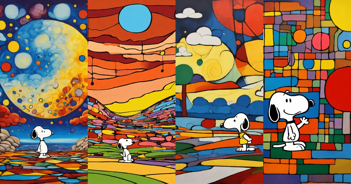 Lexica - Snoopy and charlie brown, abstract, mind-bending, piccasso ...