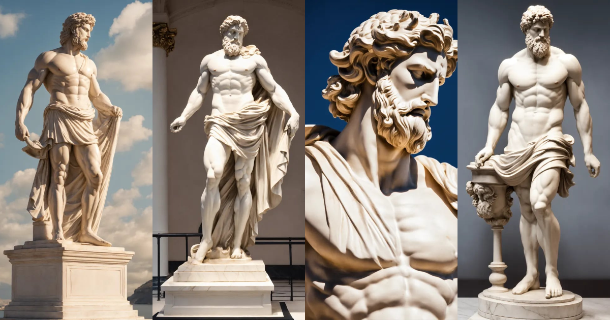 Lexica - A Statue from a muscular Greek god Statue with a wavey midde ...